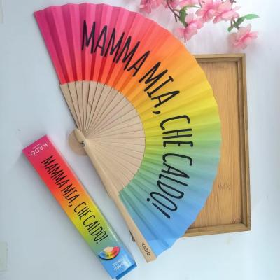 China High Quality Portable Wooden Fan Custom Printed LOGO Wooden Hand Fans for sale