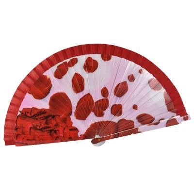 China Custom Printed Abanicos De Mano Spanish Folding Wooden Hand Fans High Quality Wood Fans for Weddings for Brand Promotion for sale