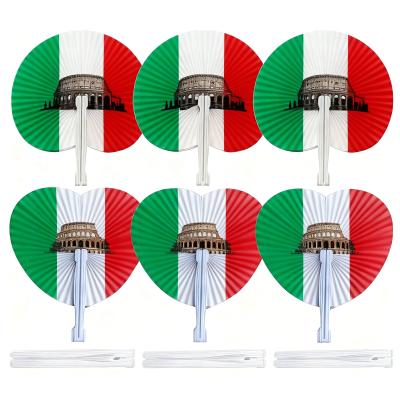China 2025 Newly Custom Design Plastic Round Paper Fan Heart Shape Round Folding Fan for Wedding for sale
