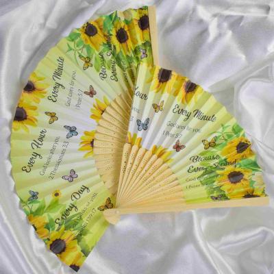 China [Send in Seconds] Personalized Hand Fan Crafts Bamboo Folding Fans for Wedding Decoration for sale