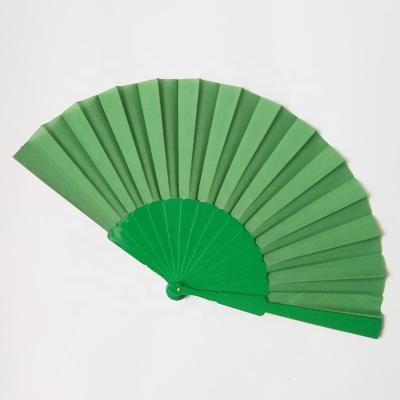 China [I AM YOUR FANS] Sufficient Stock White Fabric Wholesale Summer Solid Color Plastic Promotional Hand Fan for sale
