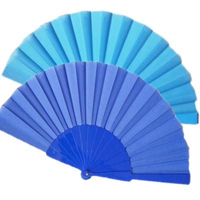 China Custom Plain Design Portable Pp Plastic Hand Fan Printed Handheld Folding Fans for sale
