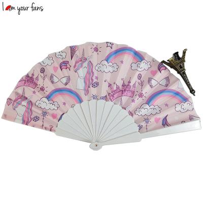 China Wholesale Portable Small Plastic Fans Plastic Hand Fan Handle Folding Fan for sale