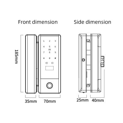 Cina FCC astuto senza fili Front Door Smart Lock della serratura della porta di vetro di scivolamento in vendita