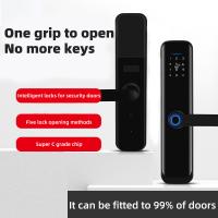 China Smartphone Control Fingerprint Smart Door Locks DC6V Door Handle Lock for sale