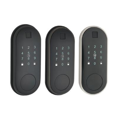 Cina Smart Deadbolt Door Lock Fingerprint Password RFID Card Wifi Controllo chiavi meccaniche in vendita