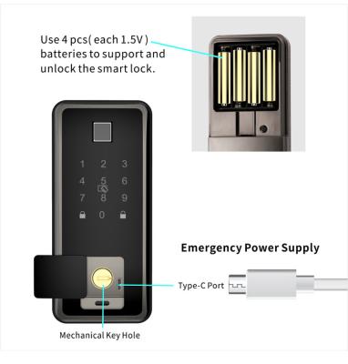 Cina Impronta digitale Keyless astuta Wifi di Tuya Digital dell'entrata di Bluetooth della serratura di porta di chiavistello senza molla di scatto in vendita