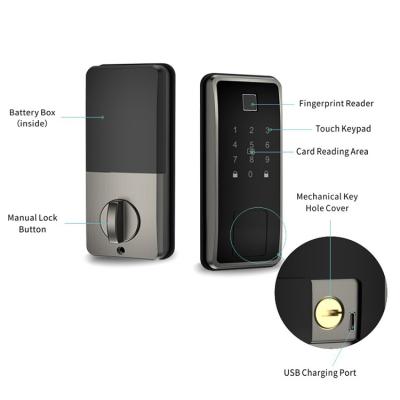 Cina Impronta digitale Keyless astuta Wifi di Tuya Digital dell'entrata di Bluetooth della serratura di porta di chiavistello senza molla di scatto in vendita