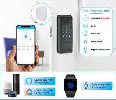 Cina Silver Smart Deadbolt Door Lock RFID Card Fingerprint Door Lock in vendita