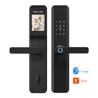 China Red Bronze Smart Camera Door Lock Intelligent Keyless Lock With Camera for sale
