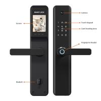 China Red Bronze Smart Camera Door Lock Intelligent Keyless Lock With Camera for sale