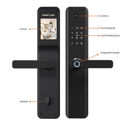 China Het rode van het de Deurslot van het Bronssmart camera Slot van Keyless Intelligente met Camera Te koop