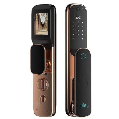 中国 キーが付いているアルミ合金のスマートなカメラのドア ロックの顔認識のドアのカメラ ロック 販売のため