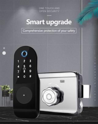 中国 スマート デッドボルト ドア ロック バイオメトリック指紋 Tuya Wifi アプリ タッチスクリーン 販売のため