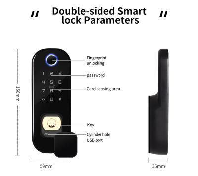 China Anti-roest Tuya Smart Lock Eenvoudige installatie Touch Id-deurslot met sleutel Te koop