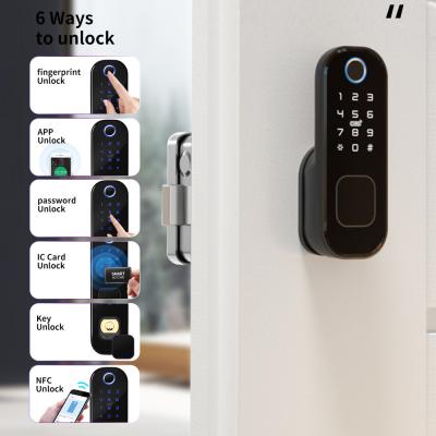 中国 指紋のスマートなデッドボルトのドア ロックの電子パスワード Tuya Wifi APP Rfid カード 販売のため