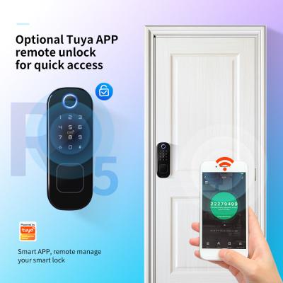 中国 指紋のスマートなデッドボルトのドア ロックの電子パスワード Tuya Wifi APP Rfid カード 販売のため