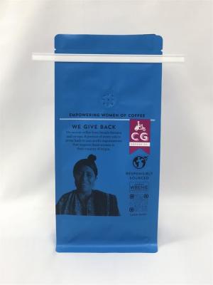 China 12OZ Coffee Packaging Pouch Matt Flat Bottom Printed With Tin Tie for sale