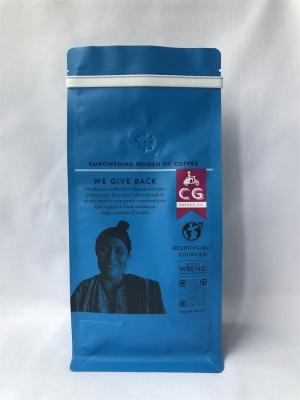Cina 12OZ Coffee Packaging Pouch Matt Flat Bottom Printed With Tin Tie in vendita