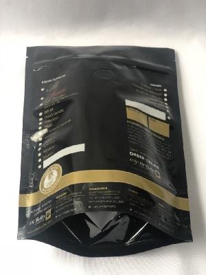 China Black ISO Eco Friendly Coffee Pouches Resealable Coffee Bags With Valve for sale
