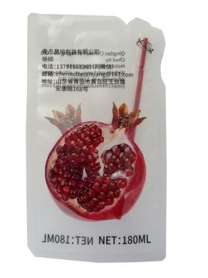 Cina 180 ml Sacchetto stampato a tre lati a forma libera per alimenti liquidi con paglia in vendita