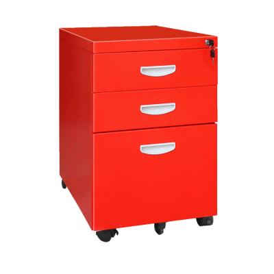China KD Professional design office cabinet metal 2 drawer mobile pedestal with 5 casters for sale