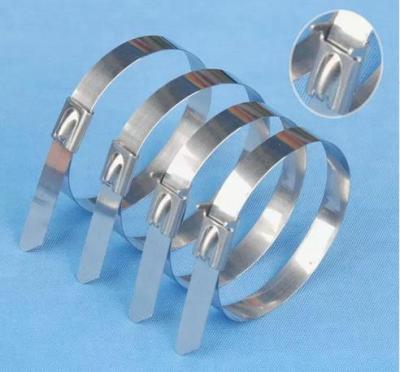 China Stainless steel self-locking cable ties for sale