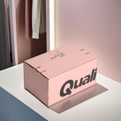 Quality Pink Mailer Boxes with Zipper for Perfume Made of Corrugated Board Custom Logo for sale