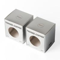 China Square Paperboard Auto Lock Coffee Packaging Box With Cycle Window Custom Thickness for sale