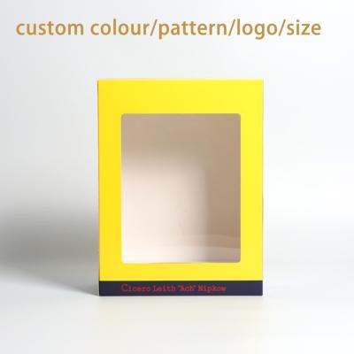 China Yellow Tuck End Paper Packaging Box With Transparent Window for Mobile Phone Accessories for sale