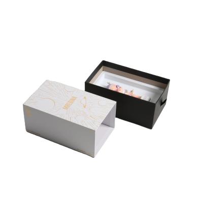 Quality White Rigid Drawer Gift Box Custom Logo With Inset And Ribbon Embossing Handling for sale