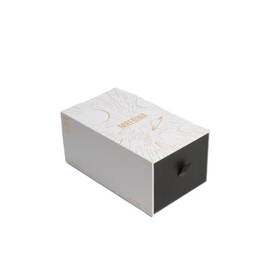 Quality White Rigid Drawer Gift Box Custom Logo With Inset And Ribbon Embossing Handling for sale