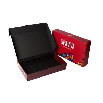 Quality 2024 Red Wine Mailer Box Custom Packaging Boxes 3 layer E-flute Corrugated Paper for sale