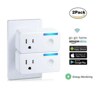 China 2 Pack 16A 1700W Mini Smart Socket Compatible With Amazon Alexa , Google Home for sale