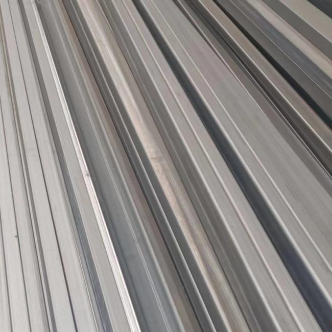 Close-up view of galvanized steel tubing surface