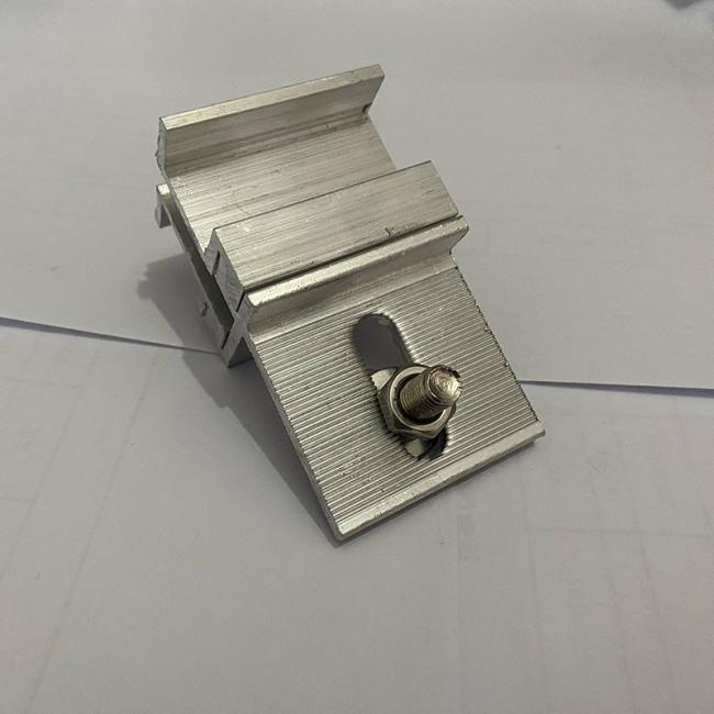 Close-up view of silver aluminum embedded components