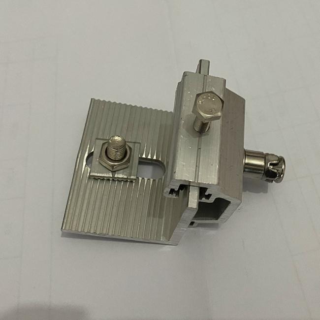 Close-up view of aluminum embedded fixtures