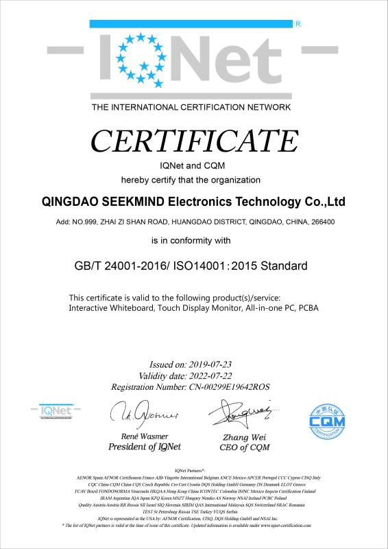 ISO14001EN - QINGDAO SEEKMIND Electronics Technology Co.,Ltd.