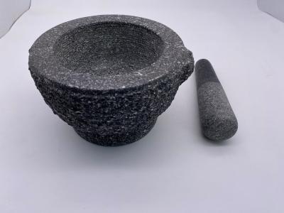 China Liso áspero de pedra do almofariz e do pilão do granito de mármore dentro da parte externa picado à venda