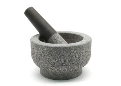 Cina Insieme di pietra resistente del pestello e del mortaio per il pesto Herb Granite Grinder Bowl del guacamole in vendita