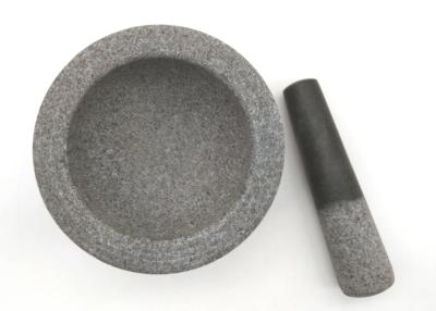 Cina Insieme di pietra resistente del pestello e del mortaio per il pesto Herb Granite Grinder Bowl del guacamole in vendita