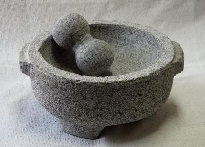 Cina Guacamole di pietra sicuro di Molcajete del mortaio e del pestello dell'alimento con le maniglie in vendita