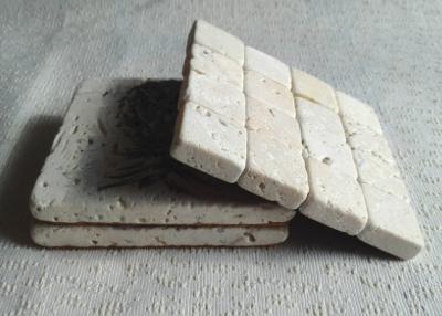 Cina Gli elementi naturali beige della decorazione di compleanno dei sottobicchieri del travertino hanno ruzzolato rivestimento in vendita