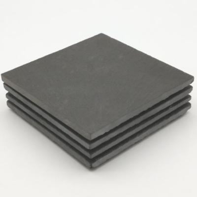 Cina Superficie diritta di Rim Plain Stone Coasters Natural dell'ardesia nera 4 in vendita