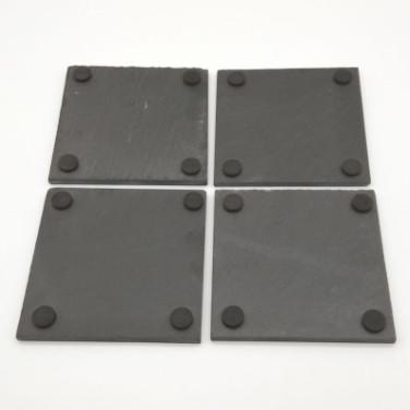 Cina Superficie diritta di Rim Plain Stone Coasters Natural dell'ardesia nera 4 in vendita