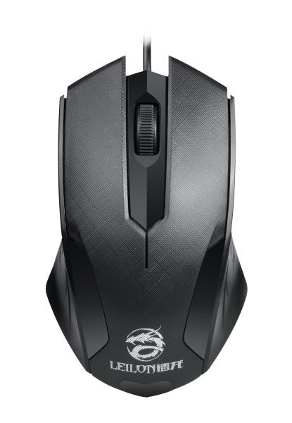 事務所/家の小型ワイヤーで縛られたキーボード、黒いPCの賭博のマウス