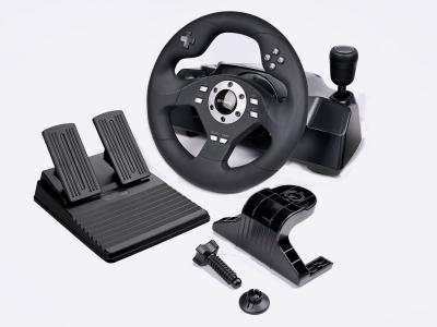 China Car Video Game Steering Wheel Controller Dual Vibra ABS Material For P3 / P2 / PC for sale