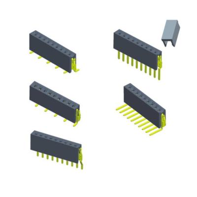 China 1,27 milímetros de tipo duplo conector fêmea de SMT do ângulo direito da fileira da altura 4,3 do encabeçamento à venda
