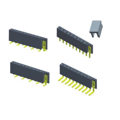 China 2,54 do conector fêmea duplo do encabeçamento da fileira do passo H 7,1 do milímetro ângulo direito à venda