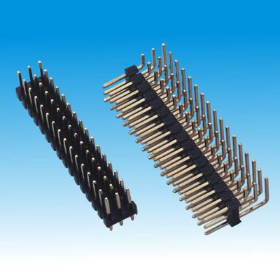 Cina angolo retto diritto di fila di triplo dell'intestazione di Pin di 2.54mm in vendita